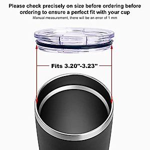 20 oz Tumbler Replacement Lids Spill Proof Splash Resistant Lids Covers Fit for YETI Rambler and More Tumbler Cups (20 oz, 2 Pack)