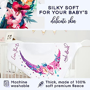 Luka&Lily Baby Monthly Milestone Blanket - 60"x40" Moon Blanket for Baby Girl Shower Gifts - First Year Calendar Growth Chart