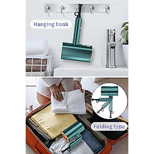 Dxliwky Professional Ionic Hair Dryer Blow Dryer with Diffuser and Concentrator for Curly Hair,Foldable Handle Travel Hair Dryer,Constant Temperature Hair Care (Vintage Green)