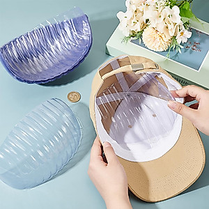 FINGERINSPIRE 24pcs Hat Support Pad Holder Clear Plastic Cap Insert Shaper Baseball Hat Support Holder Caps Inner Support Protector Half Hat Stay Hat Shaper for Baseball Cap Golf Hat Storage Supplies