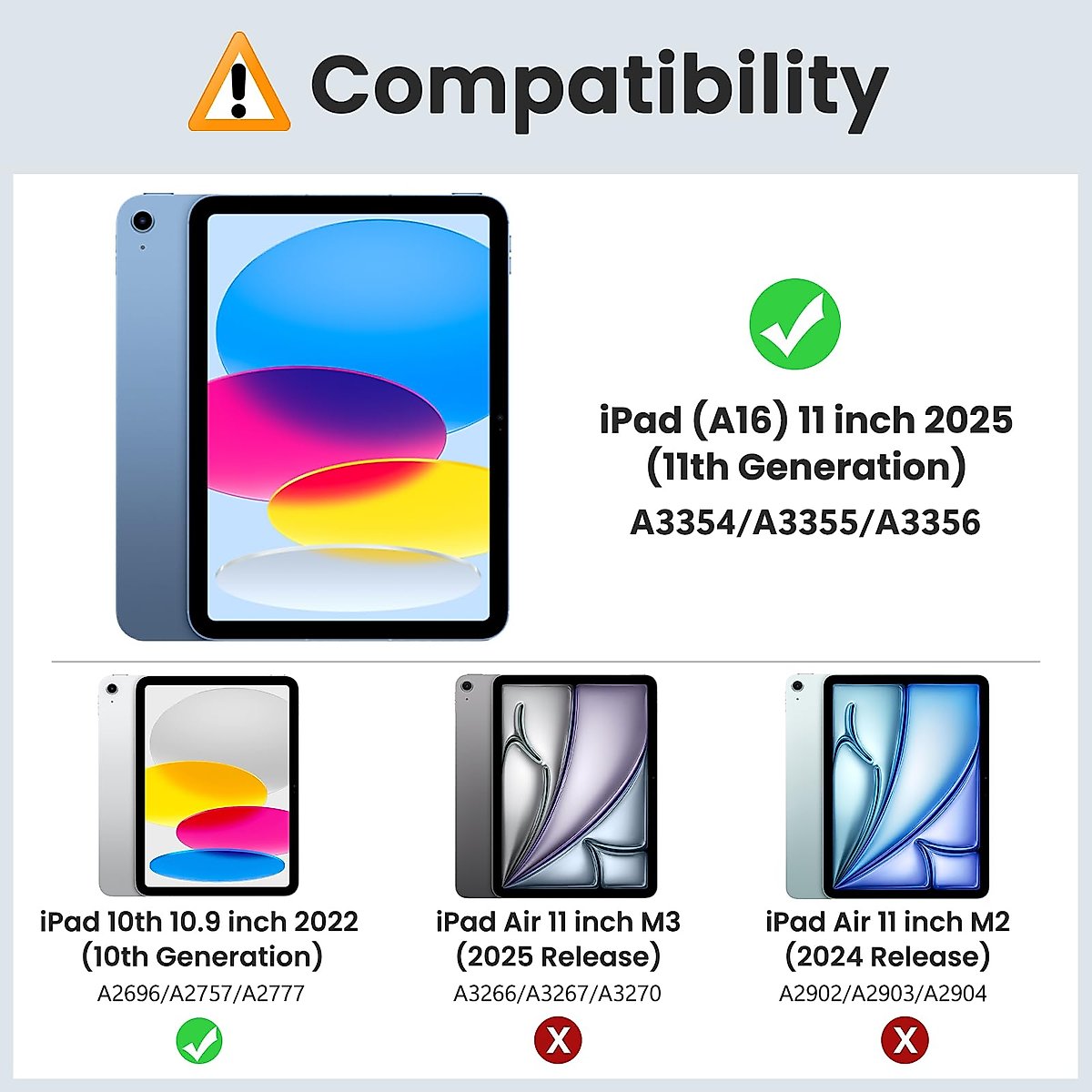 MoKo for iPad 11-inch (A16) 11th Generation Case 2025/ iPad 10th Generation Case with Pencil Holder 2022 10.9 inch, Built-in Screen Protector Clear Back, Multi Angle Viewing Stand, Nosegay