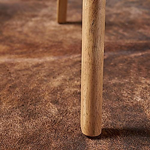 GDFStudio Caleb Mid Century Fabric Dining Chairs with Natural Oak Finish(Set of 2) (Dark Grey)