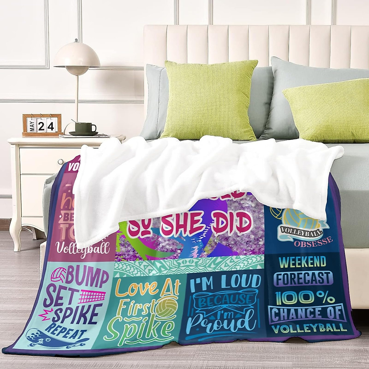 Remwiso Volleyball Blanket, Volleyball Gifts for Teen Girls, Volleyball Gifts for Team/Coach, Gifts for Volleyball Player, Gift for Volleyball Lover, Volleyball Party Decorations Stuff Blanket 60"X50"