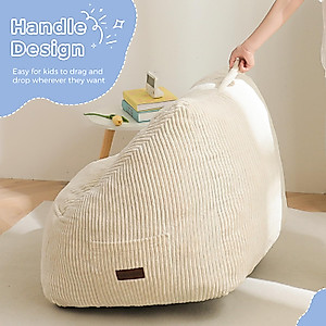 MAXYOYO Kids Bean Bag Chair, Bean Bag Couch with Handle, Comfy Toddler Chair for Boys and Girls, Accent Sofa Chair with Pocket for Gaming Reading Relaxing