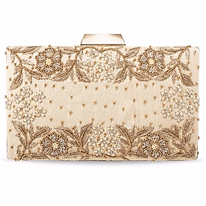 Aheli Clutch Purses for Women Wedding Handmade Evening Handbags Party Bridal Clutch (C05G)