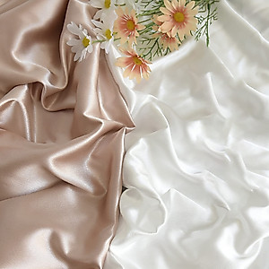 Yiemoge Satin Photography Background Silk, Glossy Fabric Cloth Backdrops for Goods, Crafts, Jewelry, Cosmetics, Food Photoshoot and Flat Lay (White, 3.3×2.5ft/100×75cm)