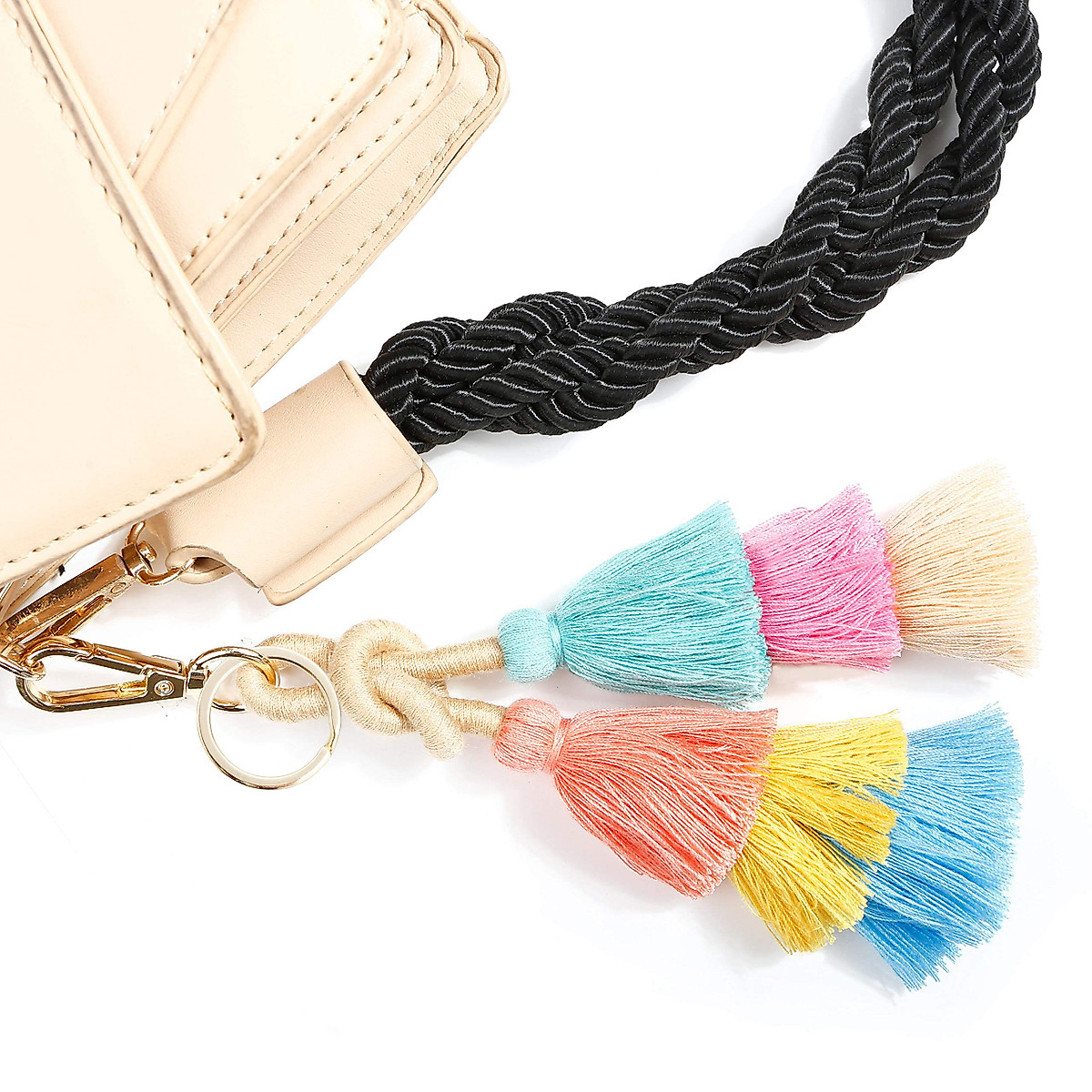 I-BOSOM Colorful Boho Pom Pom Tassel Bag Charm Key Chain (R01 style)