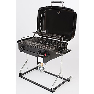 Faulkner 51322 Black Barbecue Grille with Disposable Bottle Adapter