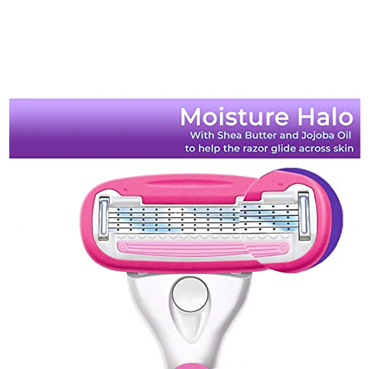 Personna Women's 5 Blade Razor System - Women's Shaving Razors - Razor Handle with 12 Replacement Cartridges Pink