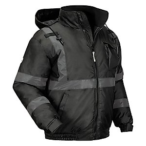 Ergodyne unisex adult Enhanced Visibility for Night Or Low Light Conditions Winter Jacket, Black, Large US