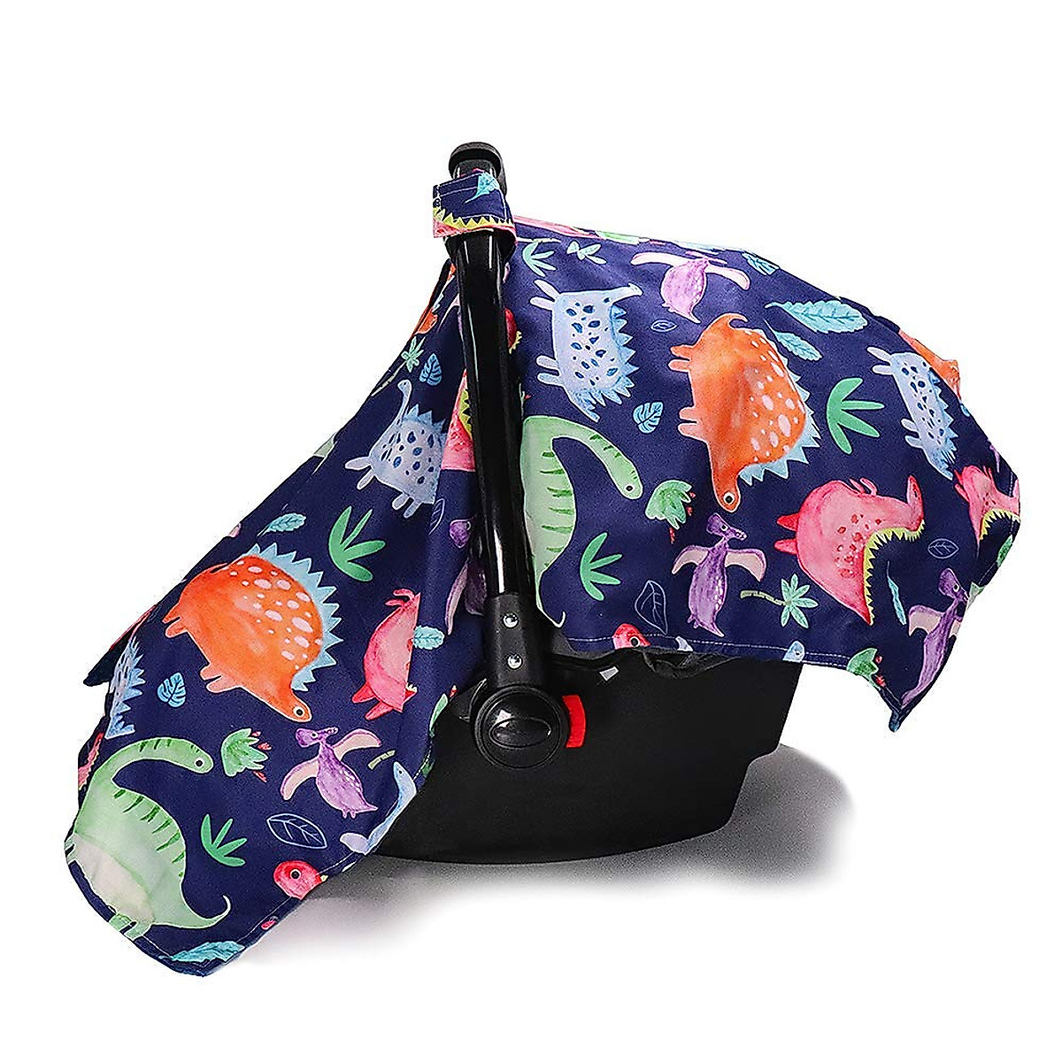 Baby Car Seat Cover, Peekaboo Opening Infant Carseat Canopy for Boys Girls, Warm Minky Blanket Car Seat Covers for Newborn, Carrier Cover Poncho, Nursing Covers for Breastfeeding