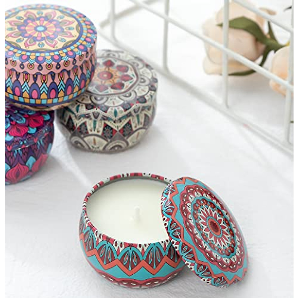 Scented Candles,Candles Gifts for Women,6 Candle Set,Christmas Candles,Soy Scented Candles for Home,Travel,Birthday,Mothers Day Festive Gifts,Stress Relief,Romantic Decor Aromatherapy Candles