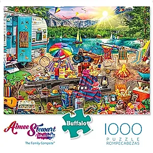 Buffalo Games - Aimee Stewart - The Family Campsite - 1000 Piece Jigsaw Puzzle , Blue