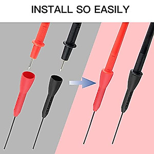 Zorveiio 2mm Needle Test Probes,2 Pack 600V/10A Non-Destructive Multimeter Test Leads Back Probe Pins for tl71 tl75 Fluke Leads