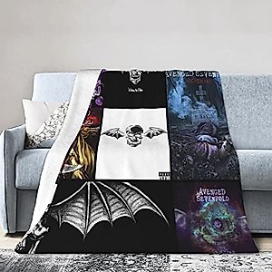 Heavy Metal Avenged Music Sevenfold Blanket Throw, Ultra-Soft Fleece Flannel Blanket Lightweight Throw Blankets for Couch Sofa Living Room for Kids Adults 80"X60"