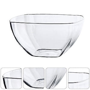 Cabilock Salad Serving Bowl Clear Acrylic Salad Bowl Platter Fruit Holder Mixing Bowl Food Storage Bowl for Dessert Cereal