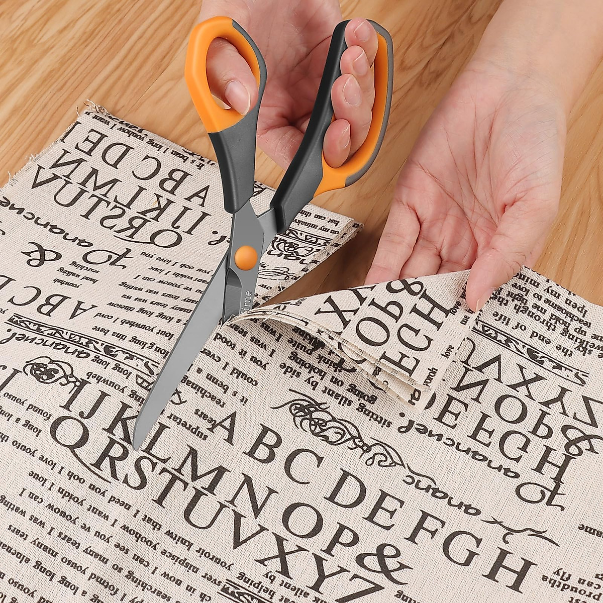 Asdirne Titanium Scissors, Premium 8.6” All Purpose Scissors, Ultra Sharp Stainless Steel Blades, Comfortable Grip, Great for Craft, Office, School and Everyday Use, Black/orange, 21.8cm, Pack of 3