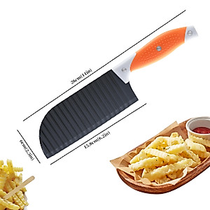 VITUER Crinkle Cutter for Veggies, Crinkle Cut Knife for French Fry, Vegetable, Potato, Cucumber, Carrot and Fruit, Stainless Steel Wave Fries Cutter Slicer With Ergonomic Handle, Dishwasher Safe