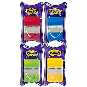Post-it Tabs, 1 in Solid, Asst Colors, 25/Color, 25/Dispenser, 4 Dispenser/Pack (686-RALY)