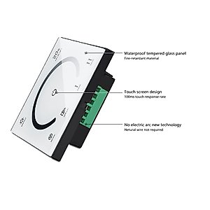 LAZIRO Smart Touch Panel LED Dimmer Controller DC 12V 24V 4Ax3 Channel Timer Wall Switch Controller for Single Color LED Strip Lights