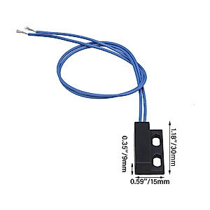 Bstinay AC110-220V Door Window Reed Switch Black Normally Open Magnetic Door Contacts Switch
