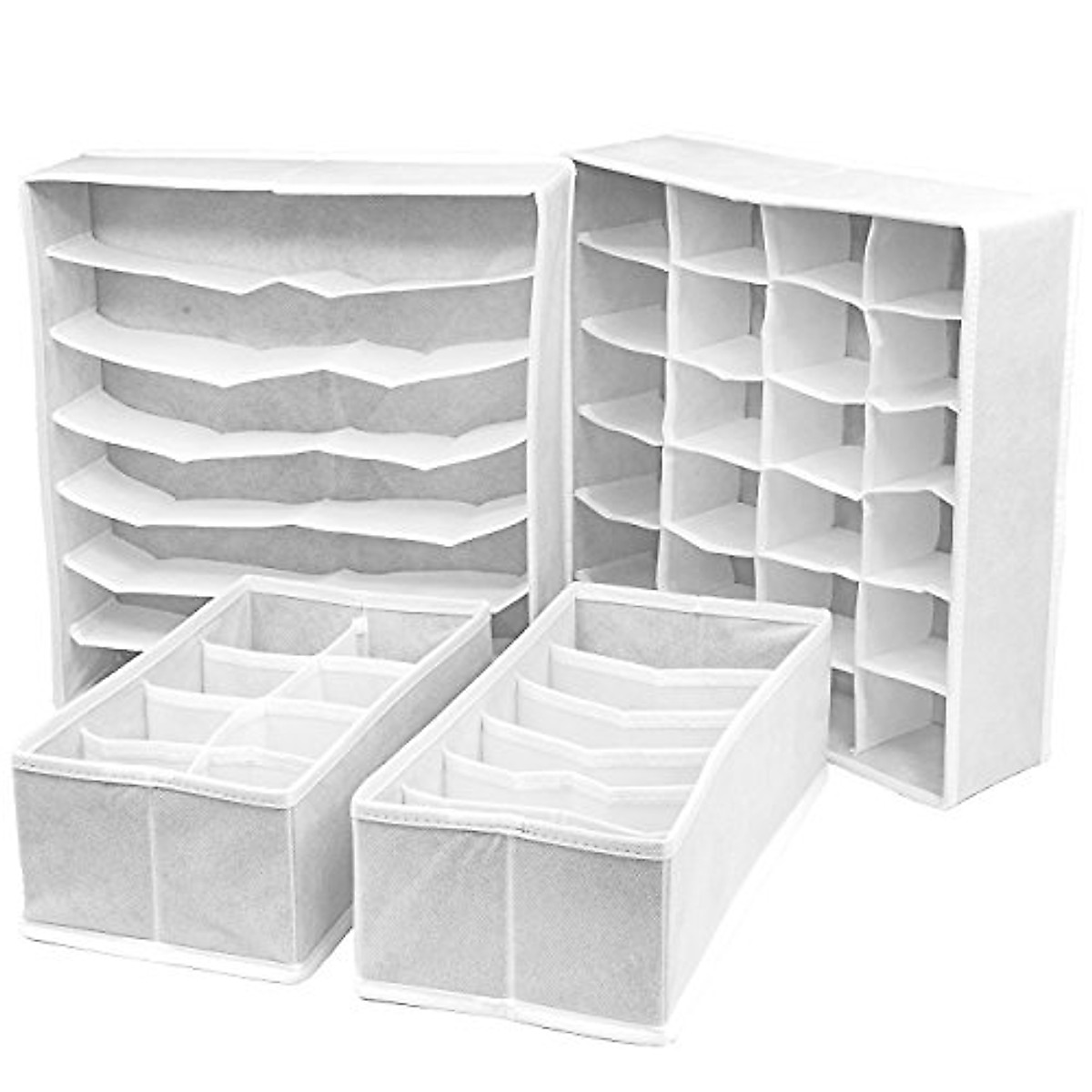 Sorbus Set of 4 Foldable Drawer Dividers, White