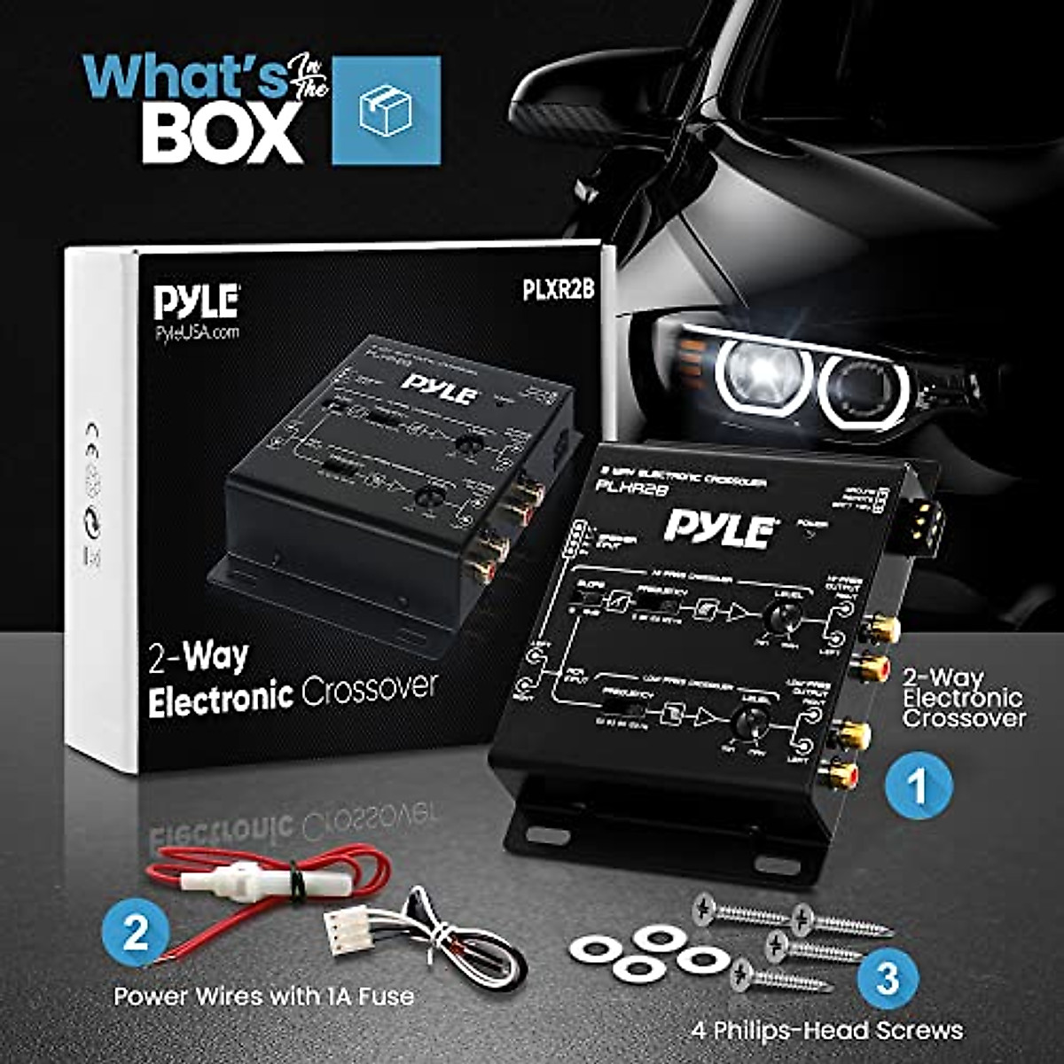 Pyle 2-Way Electronic Crossover Network PLXR2B - Independent High-Pass/Low-Pass Output Level Controls