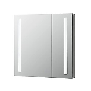 AQUADOM Royale Basic 30in x 30in x 5in LED Medicine Mirror Cabinet Recessed Surface Mounted, Dimmer, Touch Screen Button