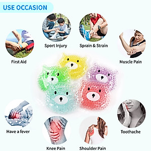 5 PCS Boo Boo Ice Packs, Kid Reusable Ice Pack, Auxiliary Fever Reduction, Hot Cold Pack for Kids Injuries, Wisdom Teeth, Baby Colic, Gas and Upset Stomach, Pain Relief, Fever, Headaches