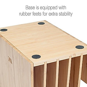 MobileVision Bamboo Desktop File Folder Organizer and Paper Tray, 7 Slots