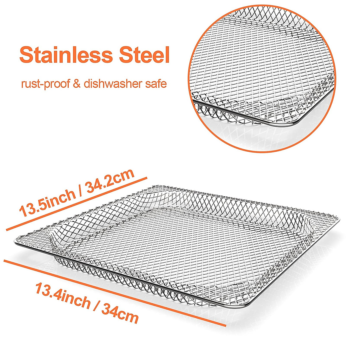 Air Fryer Basket Replacement for NINJA Foodi SP101 Air Fryer Oven, Stainless Steel Air Fryer Basket for Ninja SP100,SP102, Mesh Basket for Ninja Foodi Air Fryer Accessories, Baking Tray for Ninja