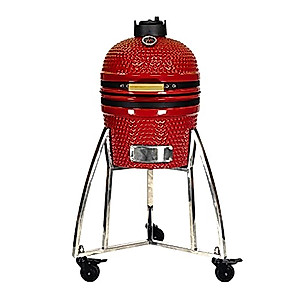 VESSILS Rolling Cart for BBQ Grill – Stainless Steel Egg Holder Compatible with 15 Inch Kamado Grill – Premium Grill Cart for Increased Mobility and Portability – Ideal for Outdoor Cooking