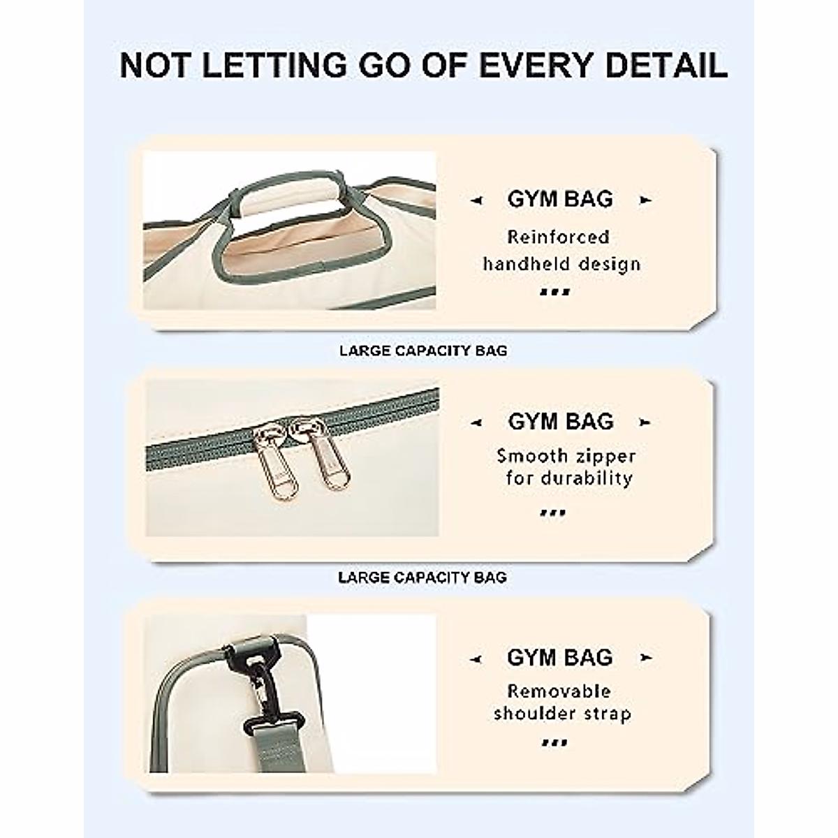 Gym Bag Weekender Bag for Women Travel Bag Duffel Bags for Traveling Carry On Bag Large Sports Yoga Mat Bag Shoulder Bag Overnight Workout Bag with Shoe Compartment Wet Pocket for Men(Beige)