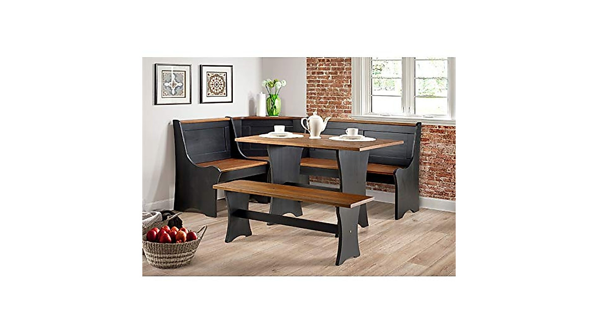 Linon Jackie 3 Piece Corner Dining Nook Set