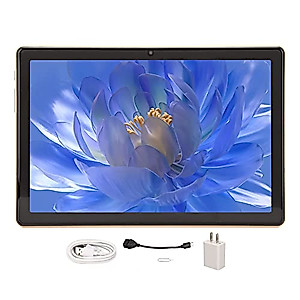 Tablet PC, 1960x1080 IPS Tablet 100240V 6G RAM 128G ROM for Home Travel (Yellow)