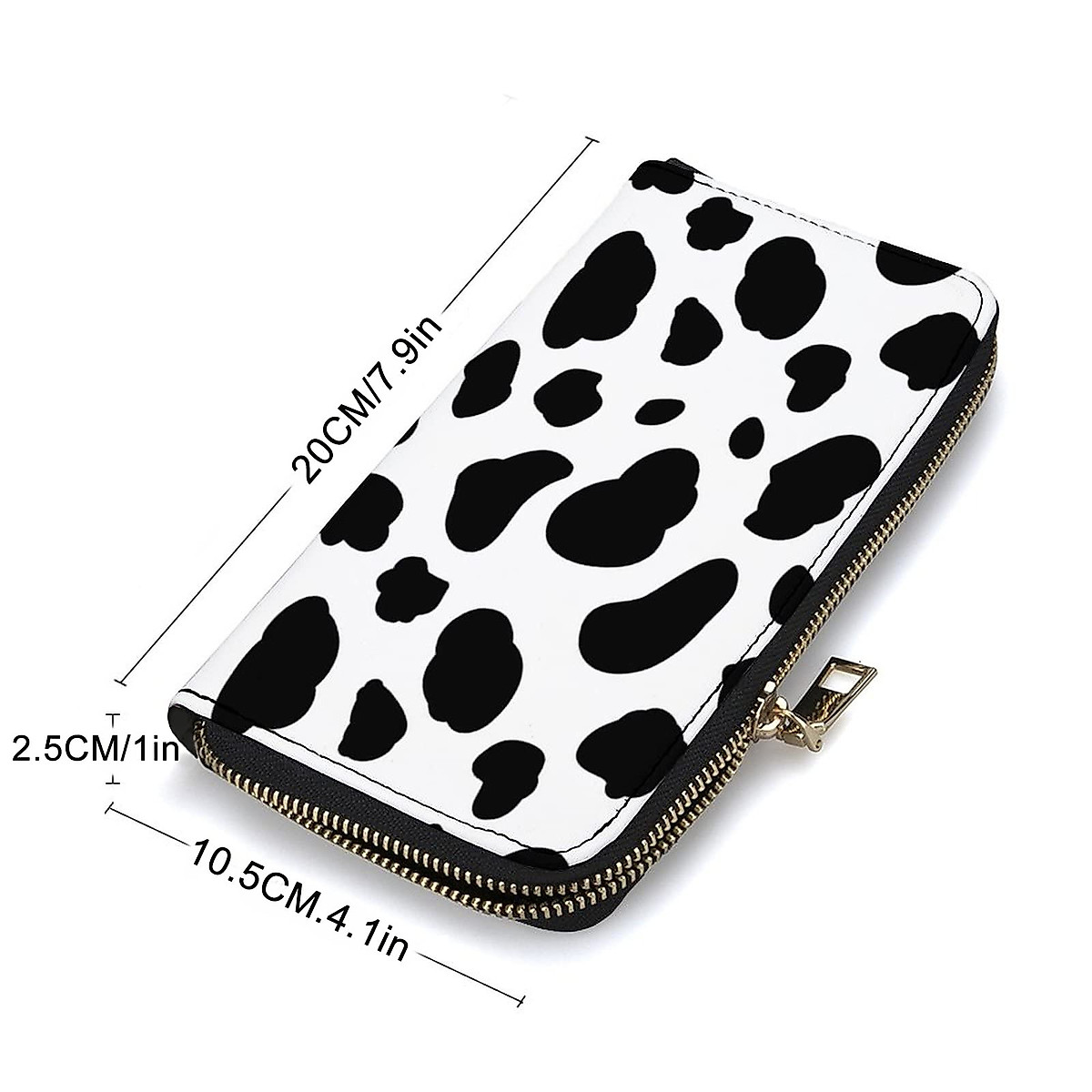 Qwalnely Cow Print Wallet PU Leather Purse Phone Credit Card Storage Purse for Women Adults