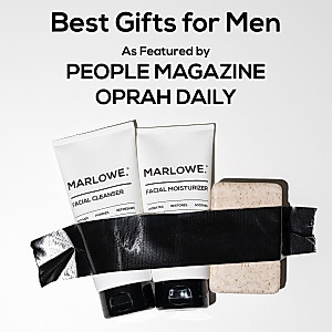 MARLOWE. Best Sellers Kit No. 203, Features Signature No. 102 Original Body Scrub Soap Bar, No. 121 Facial Cleanser & No. 123 Facial Moisturizer, Great Gift for Men