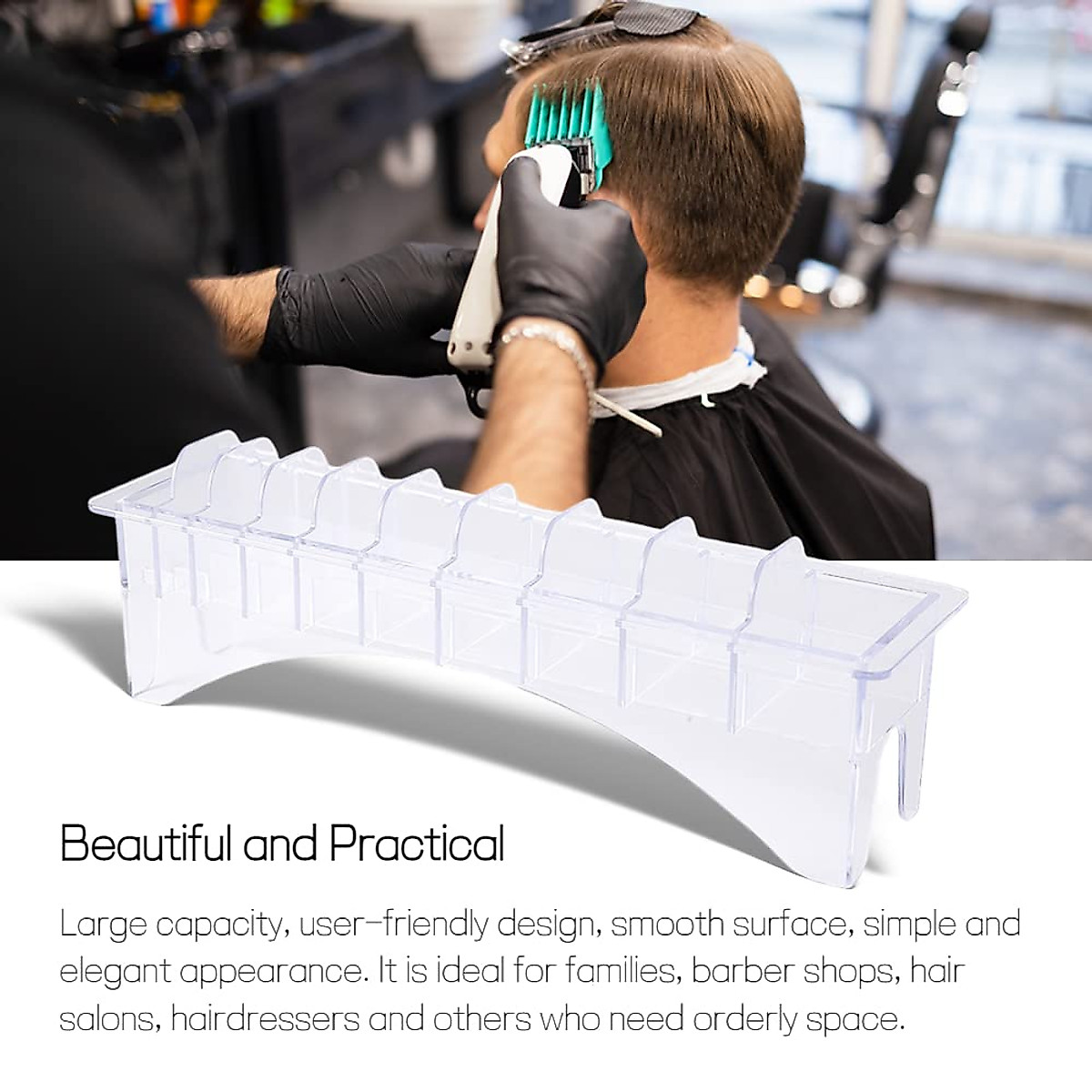 Clipper Holder,Limit Comb Storage Box Hair Clipper Positioning Caliper Comb Organizer Case,Clipper Guard Box for Hair Clipper Limit Comb Guide Attachment (02)