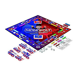 Monopoly House Divided Board Game: Elections and White House Themed Game; Board Game for Families and Kids Ages 8 and Up