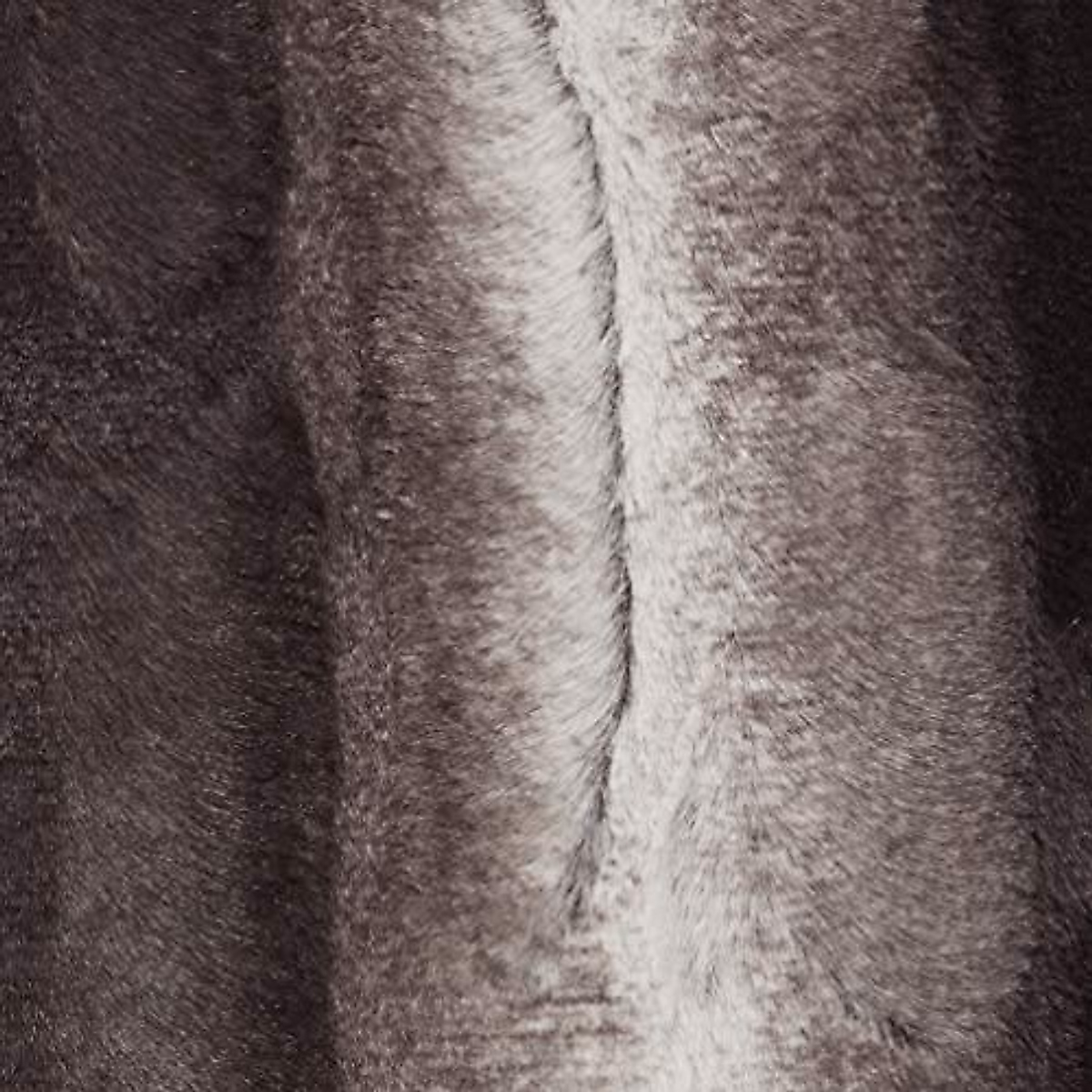 North End Decor Faux Fur Throw Pillow 18"x18" with Insert, Mink Brown White Striped Plush