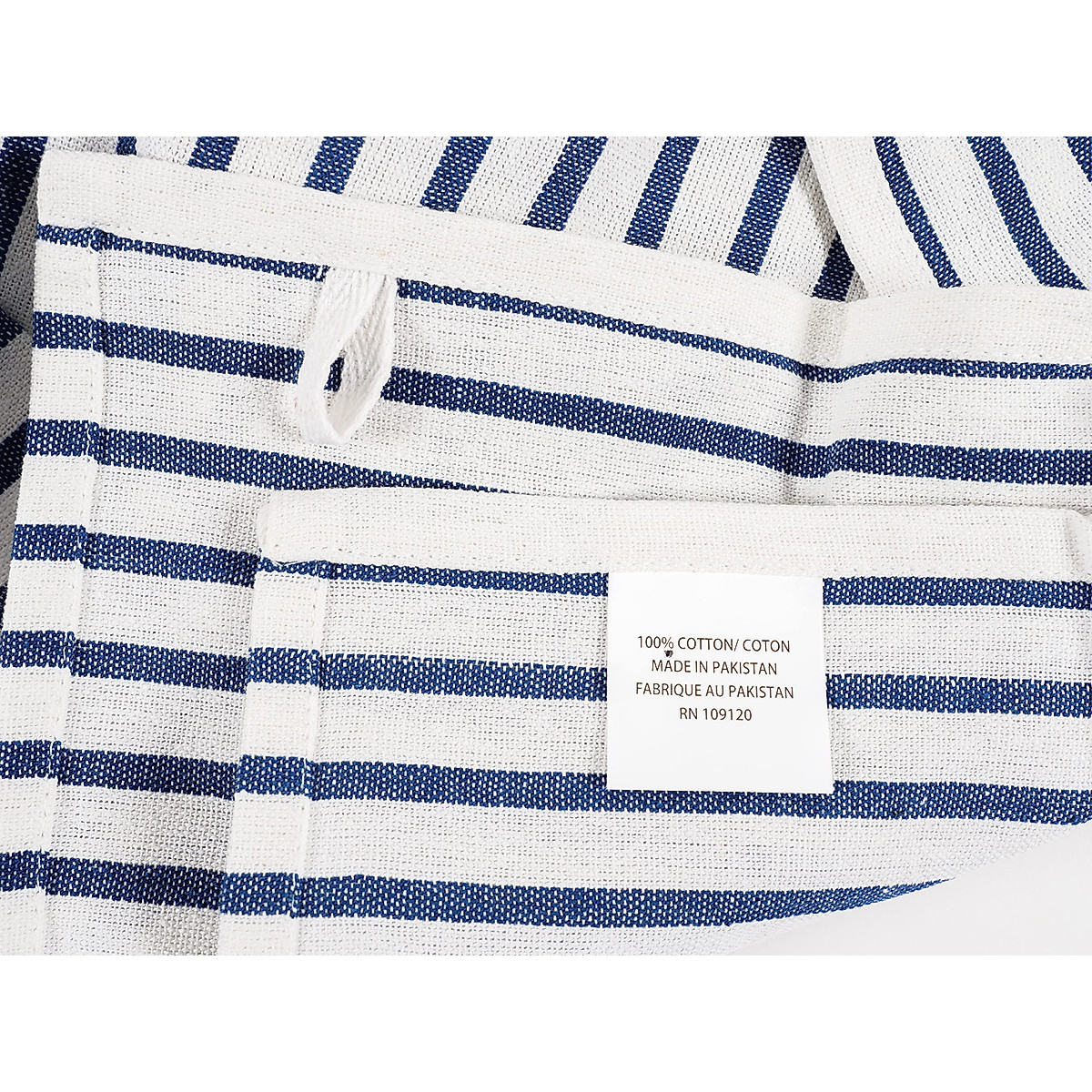 KAF Home Assorted Flat Kitchen Towels | Set of 10 Dish Towels, 100% Cotton - 18 x 28 inches | Ultra Absorbent Soft Kitchen Tea Towels | Perfect for Cooking, Cleaning, and Drying Hands (Navy)