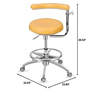 GUNEL Medical Dental Stool Dentist's Chair with Foot Rest and 360 Degree Rotation Armrest, PU Leather Dental Assistant Stool Height Adjustable Doctor's Chair (Color : F)