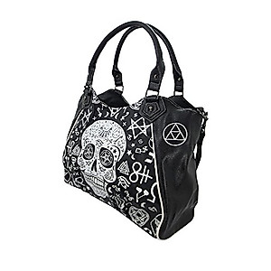 LOst Queen Gothic Rockabilly Skull Pentagram Shoulder Bag - Purse