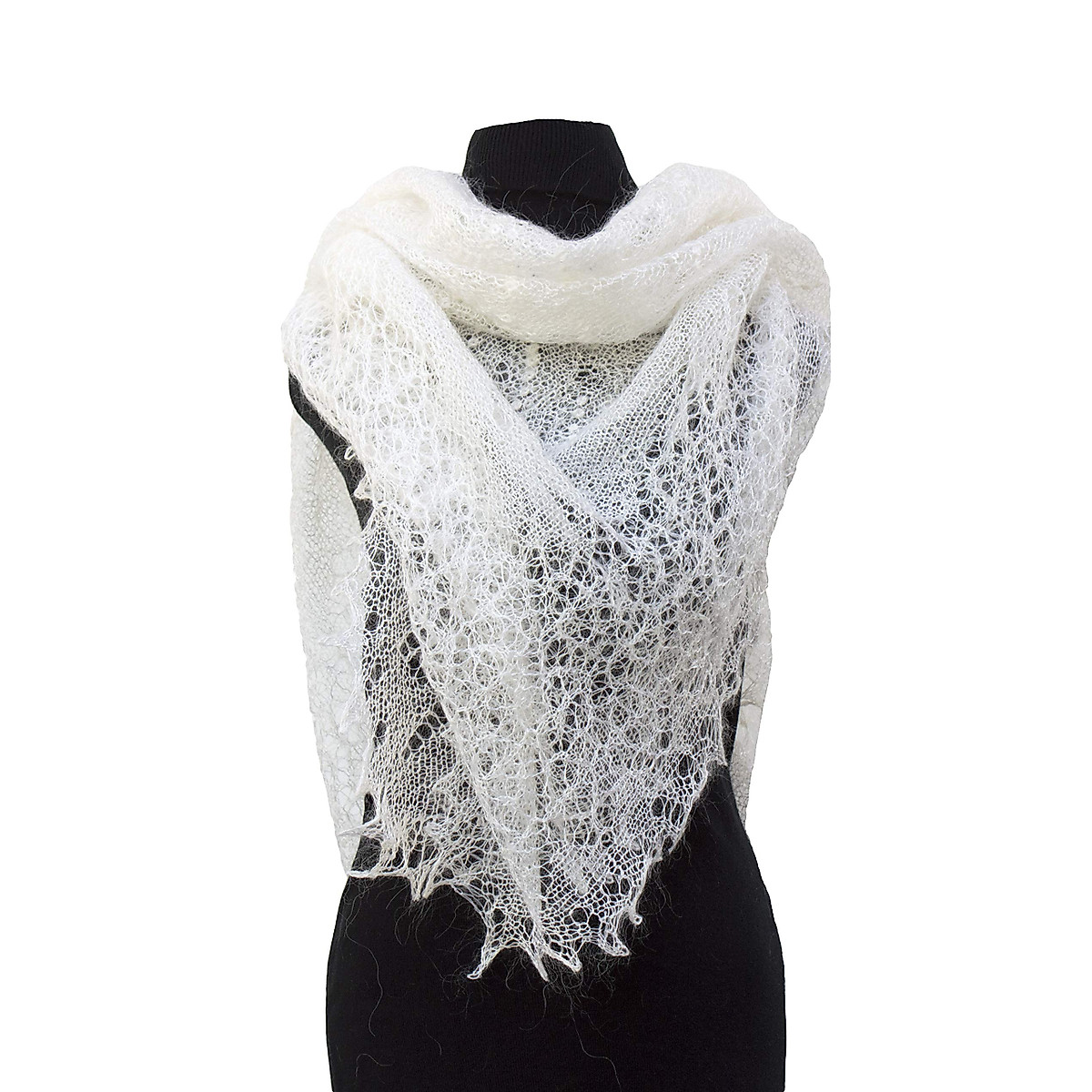 Fedelkea Antique Lace Orenburg Shawl Slavic Crochet Wedding Knitted 55x55 Inch