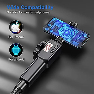 Articulating Borescope with 8 Adjustable LED Light, Ralcam 8.5mm/0.33inch Borescope Inspection Camera with Two-Way Articulated Head,HD 1080P Endoscope Automotive Scope for Smartphone&iPhone