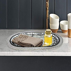 nu steel, Ice Mosaic Iceberg Collection Amenity, Metal Cosmetic Organizer, Hand Towel Storage Tray,Bathroom Vanity countertop, Finish