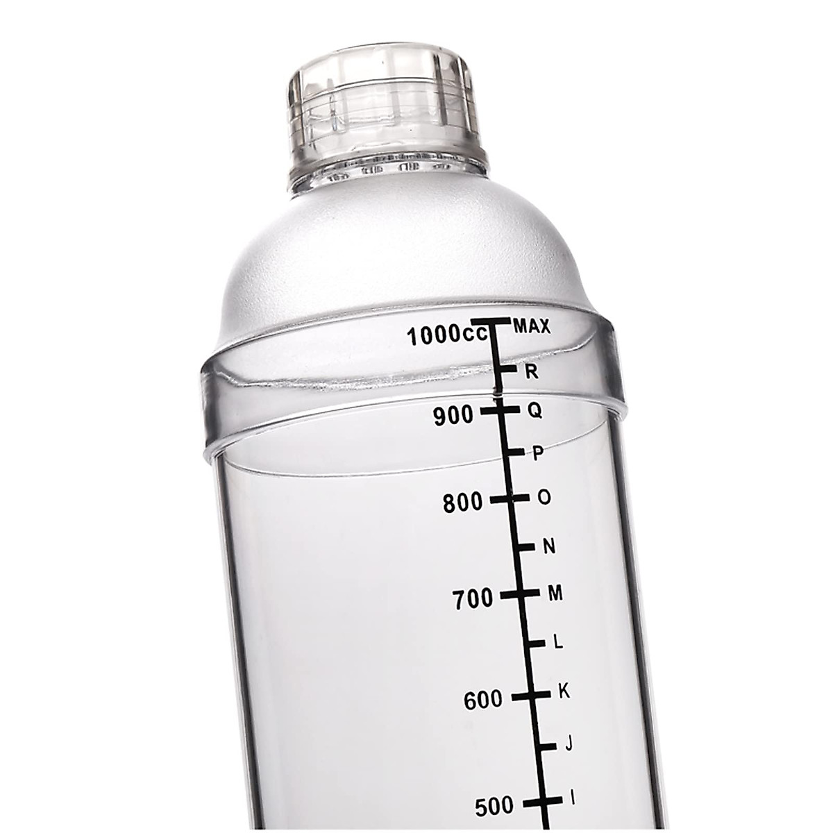 2pcs Plastic Cocktail Shaker, Transparent Drink Mixer Wine Shaker with Scales and Strainer Top for Bar Party Home Use (33oz/1000cc)