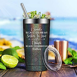 BIRGILT Sister in Law Gifts for Women - Gift for Sister in Law from Sister in Law, Brother in Law - Sister in Law Christmas Birthday Gifts - 20oz Vacuum Insulated Tumbler Cup