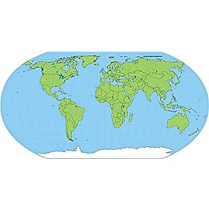 8” x 16” Unlabeled World Practice Map, 30 Sheets in a Pack for Social Studies, Geography, Map Activities, Drill and Practice, Current Event Activities, Learning Games and More