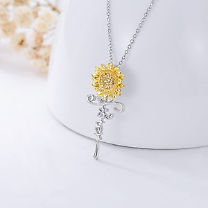 LONAGO Sunflower Cross Necklace for Sister 925 Sterling Silver Always My Sister Forever My Friend Pendant Gifts from Sister Jewelry for Women